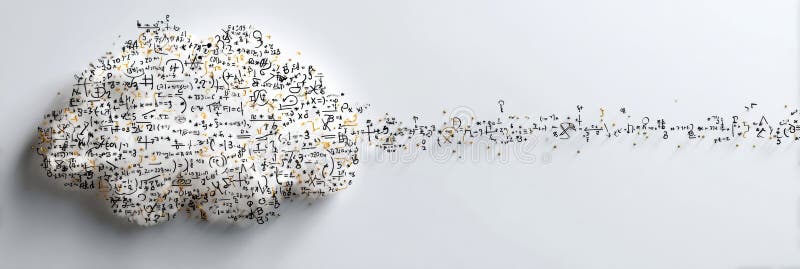 Creative Thought Bubble Filled with Mathematical Formulas and Symbols, Representing Complex ...
