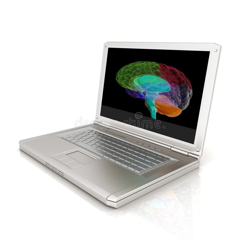 Creative Three-dimensional Model of Human Brain Scan Stock Illustration ...