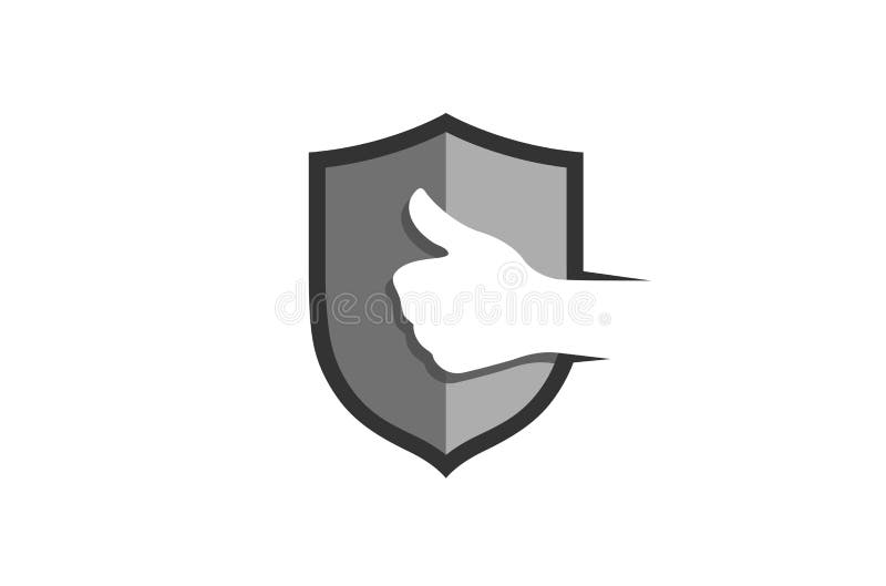 Creative Thumb Shield Logo Design Symbol Vector Illustration Stock ...