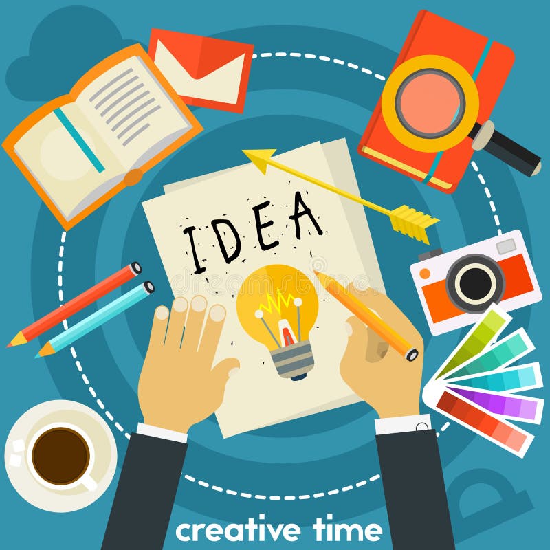 Creative Time Concept stock vector. Illustration of banner - 75877293