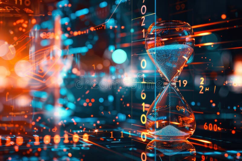 Creative Time Concept Featuring Hourglasses, Clocks, and Dynamic ...