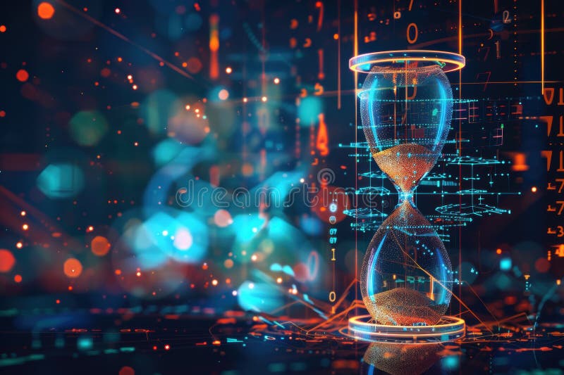 Creative Time Concept Featuring Hourglasses, Clocks, and Dynamic ...