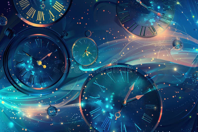Creative Time Concept Featuring Hourglasses, Clocks, and Dynamic ...
