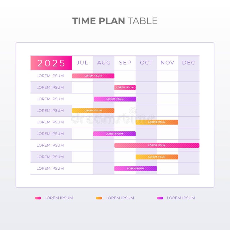 Creative Time Plan Table Business Infographic Template, Can Be Used for ...