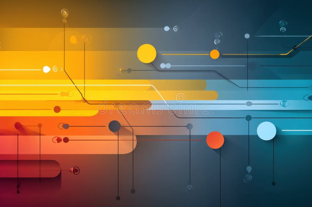 Creative Timeline Infographic with Arrows and Markers on a Vibrant ...