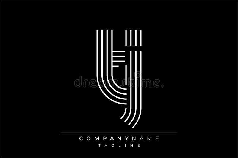Creative TJ Lines Letter Logo Design Stock Vector - Illustration of ...