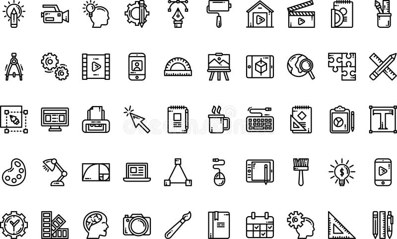 Creative Tools Icons High-Quality Vector Icons Collection with Editable ...