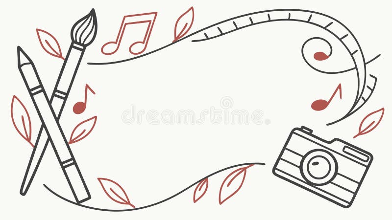 Creative Tools and Music Notes Vector, Artistic Frame Design, Vector ...