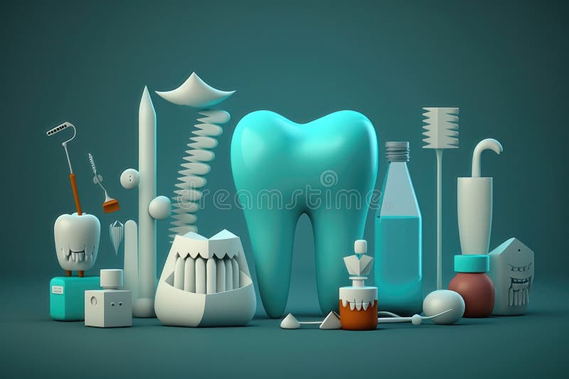 Creative Tooth Care Illustration. Dental Background. AI Generation ...