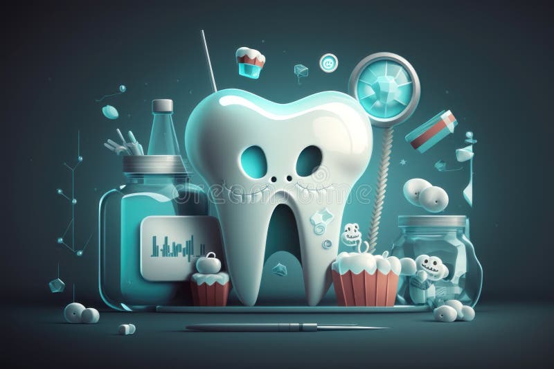Creative Tooth Care Illustration. Dental Background. AI Generation ...
