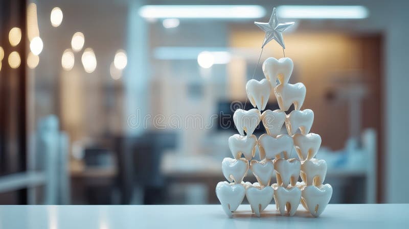 Creative Tooth Model Christmas Tree with Silver Star in Modern Dental ...