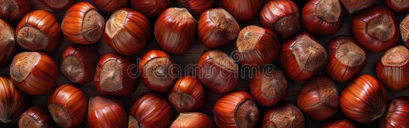 Nutty Delight: Creative Top-View Background Banner of Seamless Chestnut ...