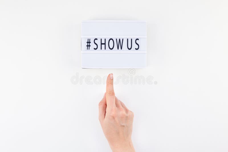 Project Show Us Concept with Lightbox Stock Photo - Image of beautiful ...