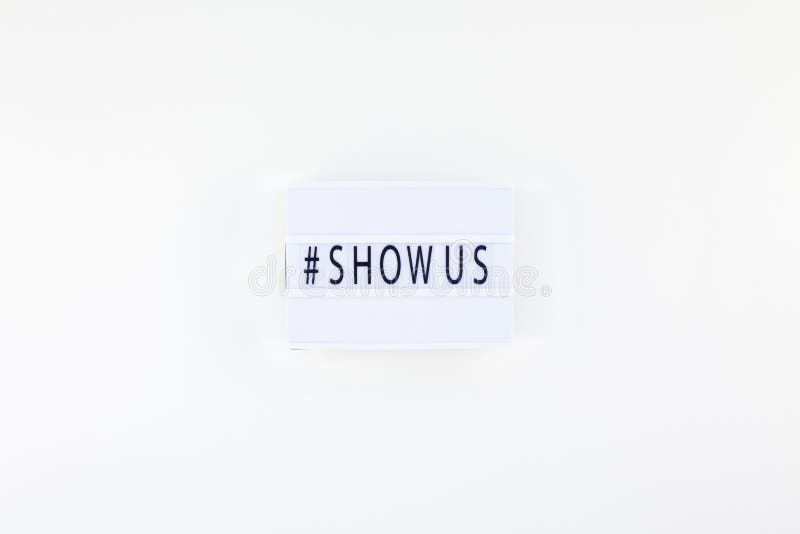 Project Show Us Concept with Lightbox Stock Photo - Image of community ...
