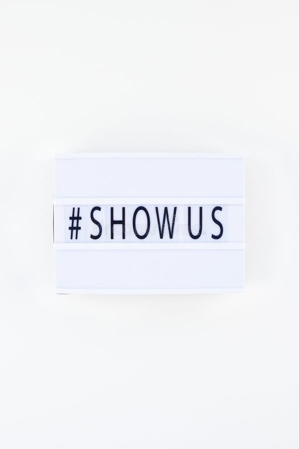 Project Show Us Concept with Lightbox Stock Photo - Image of beautiful ...