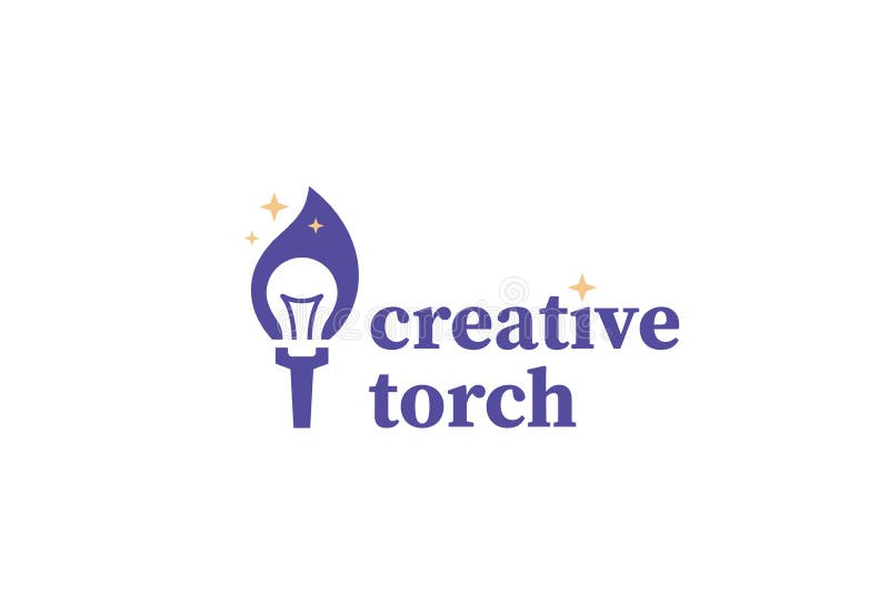 Creative Torch Logo Design Template Stock Vector - Illustration of ...