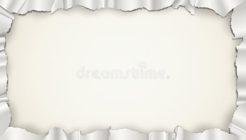 Creative Torn Paper Frame of White Background with Textured Edges for ...