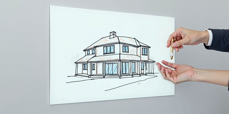 Creative Touch: Digital House Design Stock Illustration - Illustration ...