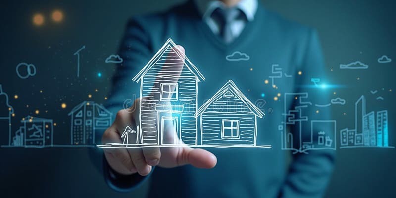 Creative Touch: Digital House Design Stock Illustration - Illustration ...