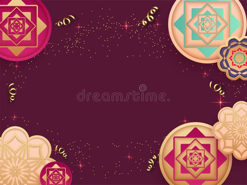 Creative Traditional Floral Design Background. Stock Illustration ...