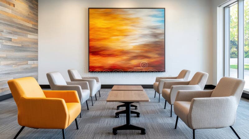 A Creative Training Room Setup Includes Colorful and Inspirational Wall ...