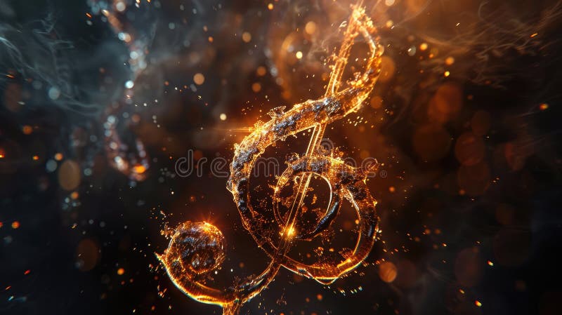 Creative Treble Clef on Dark Abstract Background Stock Illustration ...