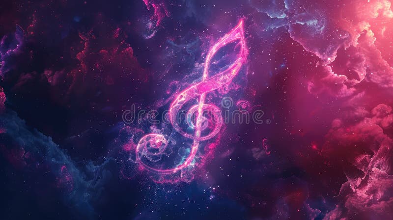 Creative Treble Clef on Dark Abstract Background Stock Photo - Image of ...