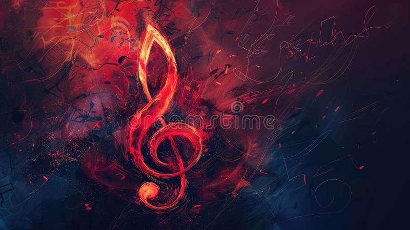 Creative Treble Clef on Dark Abstract Background Stock Image - Image of ...
