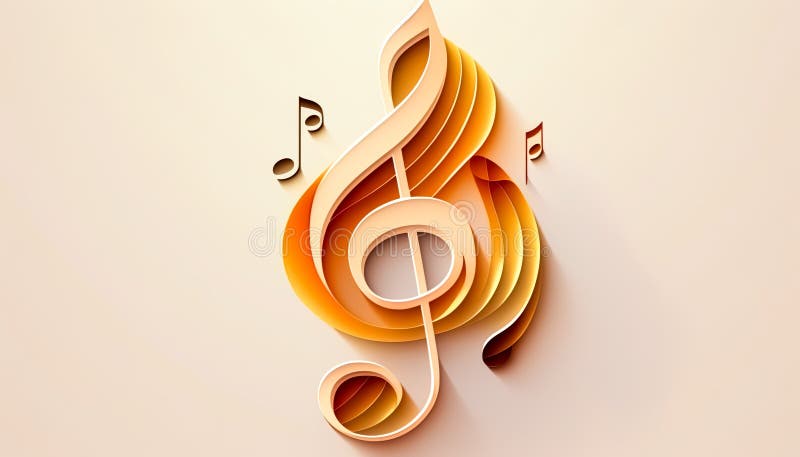 Creative Treble Clef Sign Isolated, Generative AI. Stock Illustration ...