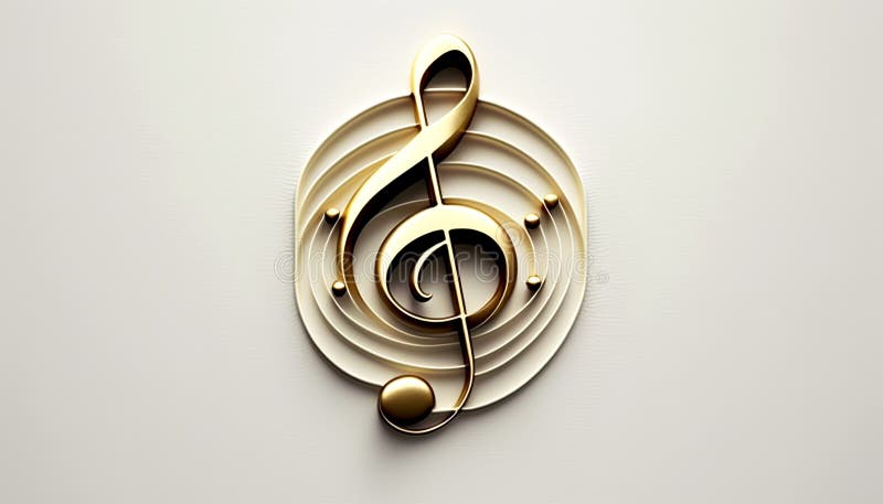Creative Treble Clef Sign Isolated, Generative AI. Stock Illustration ...