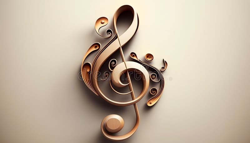 Creative Treble Clef Sign Isolated, Generative AI. Stock Illustration ...