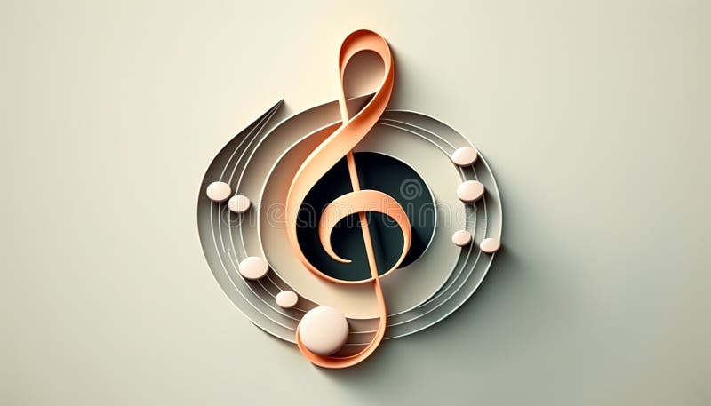 Creative Treble Clef Sign Isolated, Generative AI. Stock Illustration ...