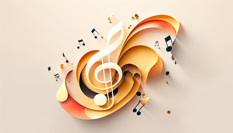 Creative Treble Clef Sign Isolated, Generative AI. Stock Illustration ...