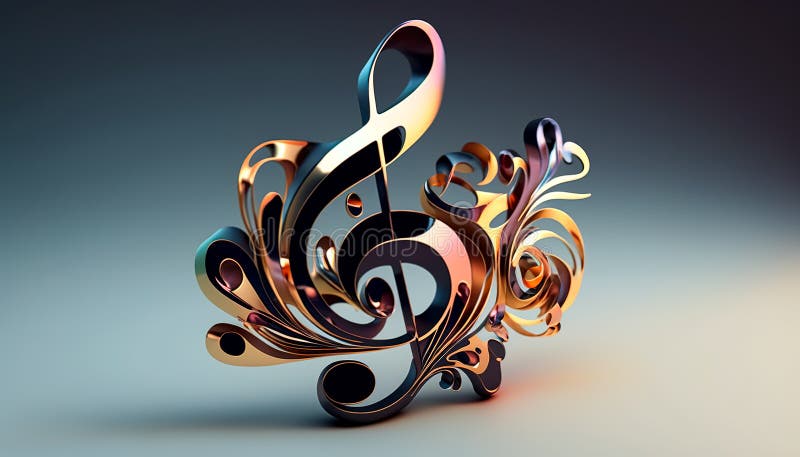Creative Treble Clef Sign Isolated, Generative AI. Stock Illustration ...