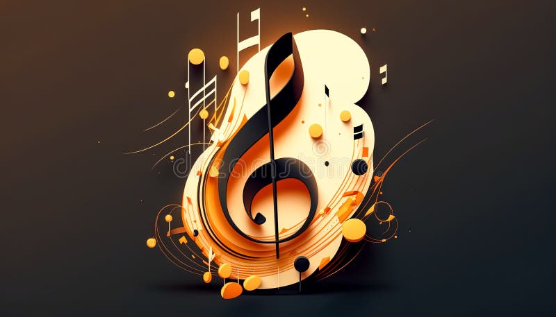 Creative Treble Clef Sign Isolated, Generative AI. Stock Illustration ...