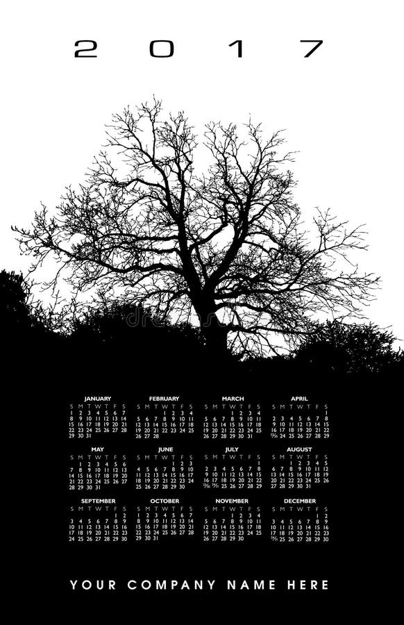 A 2017 Nature and Tree Calendar Stock Vector - Illustration of leaf ...