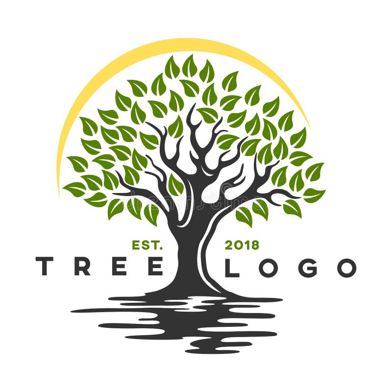 Creative Tree Logo with River. Stock Vector - Illustration of icon ...