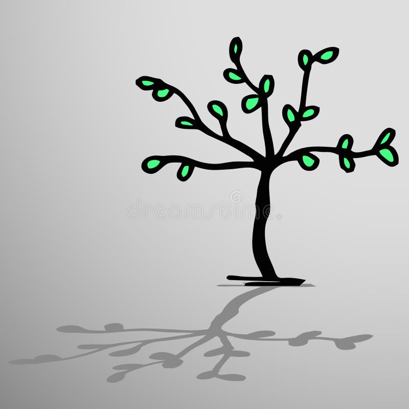 Creative tree and shadow stock vector. Illustration of original - 26614067