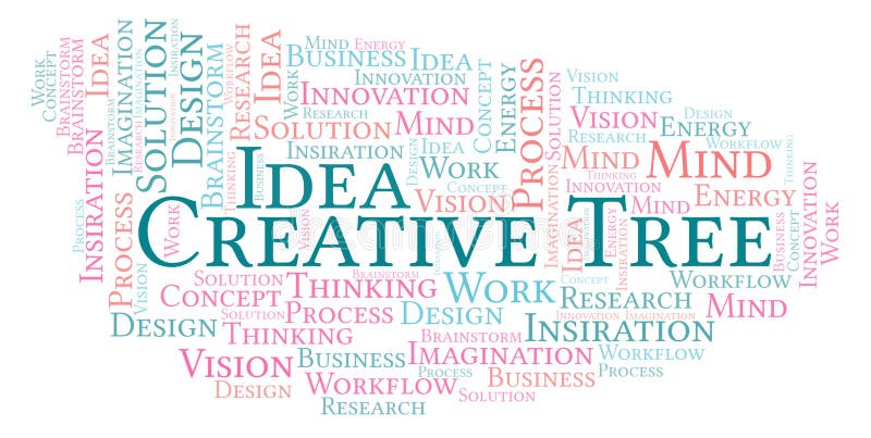 Creative Tree Word Cloud, Made with Text only. Stock Illustration ...