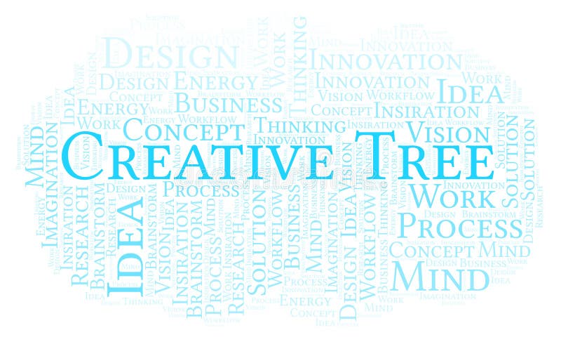 Creative Tree Word Cloud, Made with Text only. Stock Illustration ...