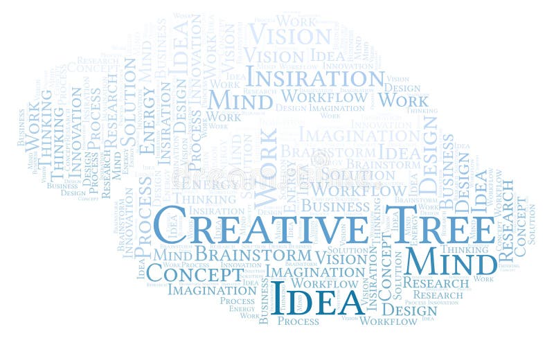 Creative Tree Word Cloud, Made with Text only. Stock Illustration ...