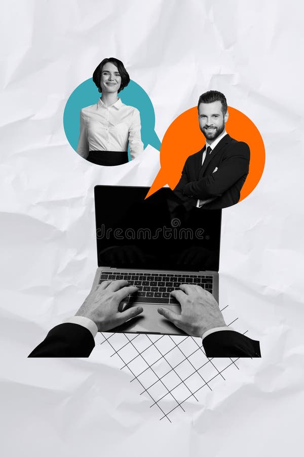 Creative Trend Collage of Hands Typing Netbook Teamwork Workers Working ...