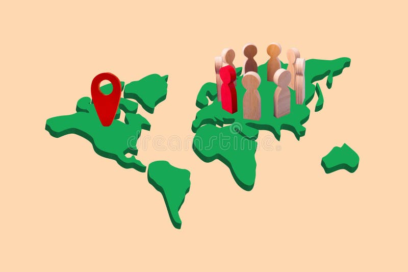 Creative Trend Collage of Relocation Concept Planet Earth World Map ...