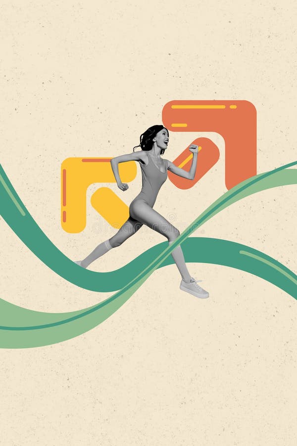 Creative Trend Collage of Running Fast Female Training Exercise ...