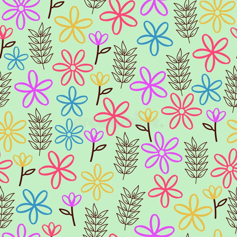 Creative Trendy Ditsy Floral Vector Seamless Pattern Design for Textile ...