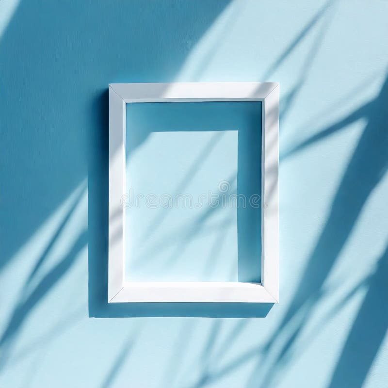 Creative Trendy Empty Picture Frame on the Wall with Shadow and Light ...