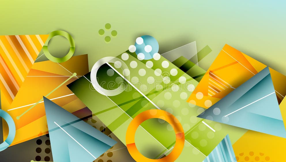 Creative Triangles and Circles Composition Stock Vector - Illustration ...