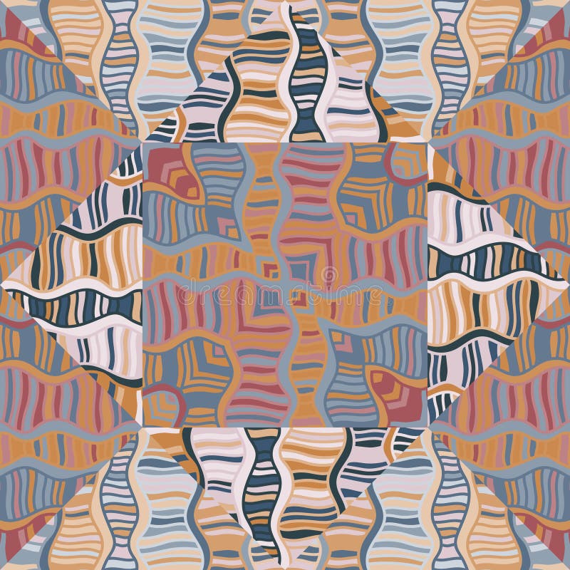 Creative Tribal Mosaic Tile. Abstract Scribble Seamless Background ...