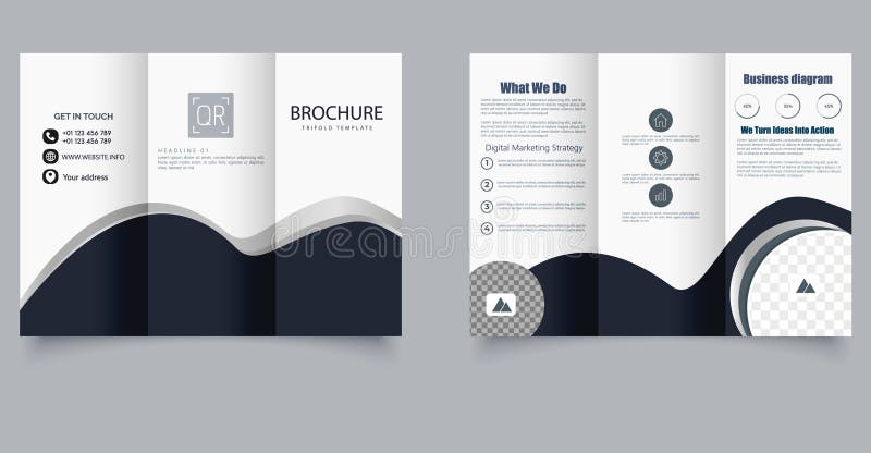 Creative Trifold Brochure Layout Featuring Dynamic Abstract Wave ...