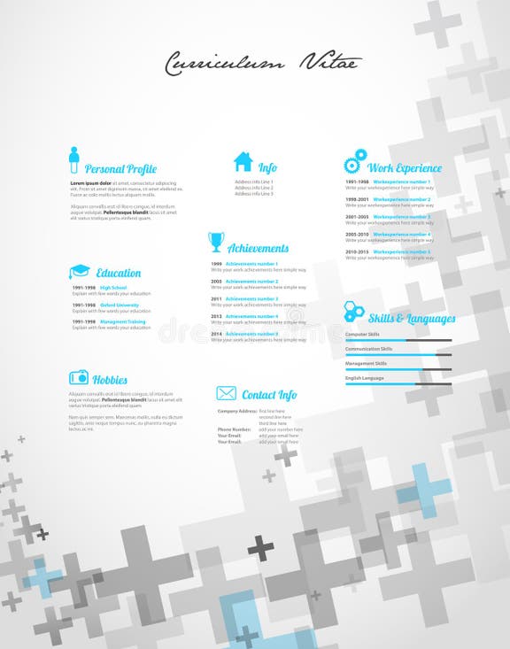 Creative, Turquoise Color CV / Resume Template. Stock Vector ...